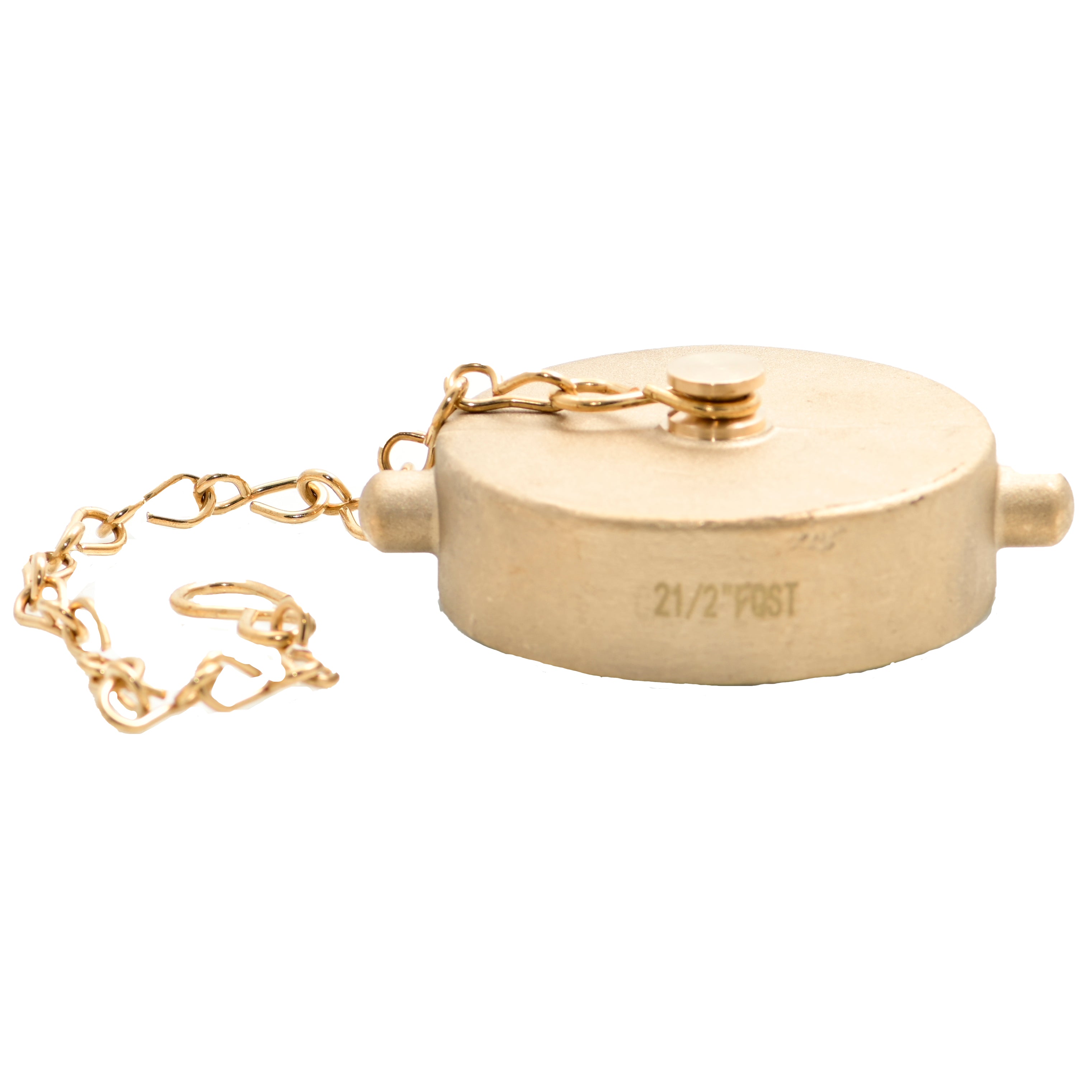 CAP-B-250C-PL - 2.5" Brass Cap CSA Pin Lug with Chain - National Fittings